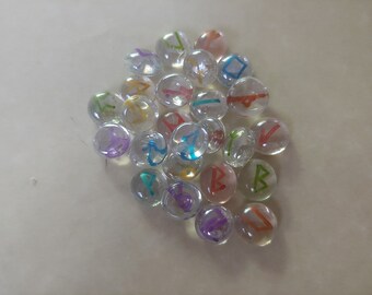 Neon Pink Runes , Mini Viking Runes , Miniature Black Runes , Travel ...