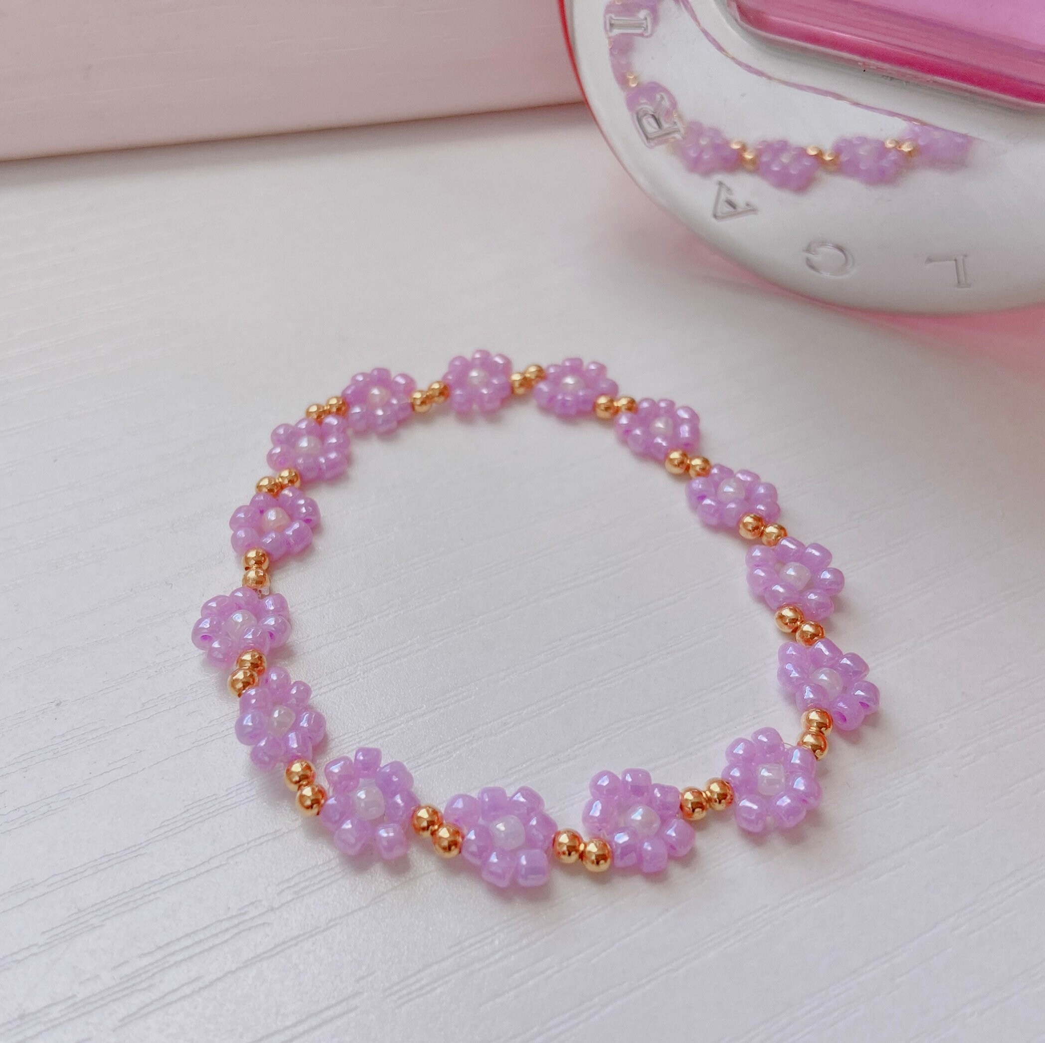 Beaded Flower Bracelet free Shipping - Etsy