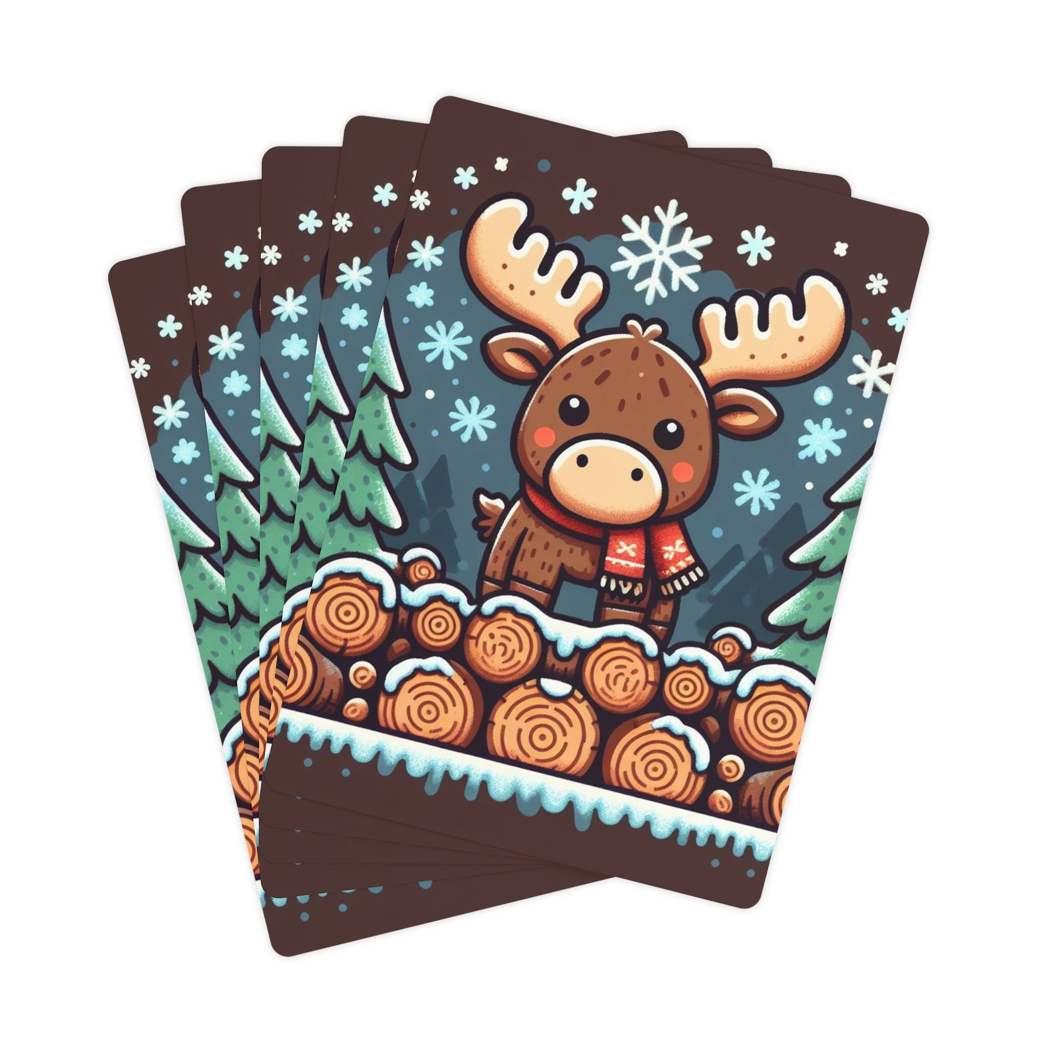Cute Baby Moose Playing Poker Cards Game Night Gift Present, Perfect ...
