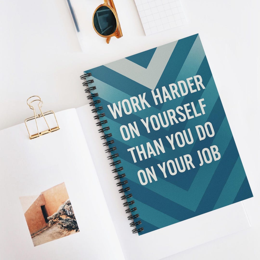 Motivational Spiral Notebook - Work Harder on Yourself, Self ...