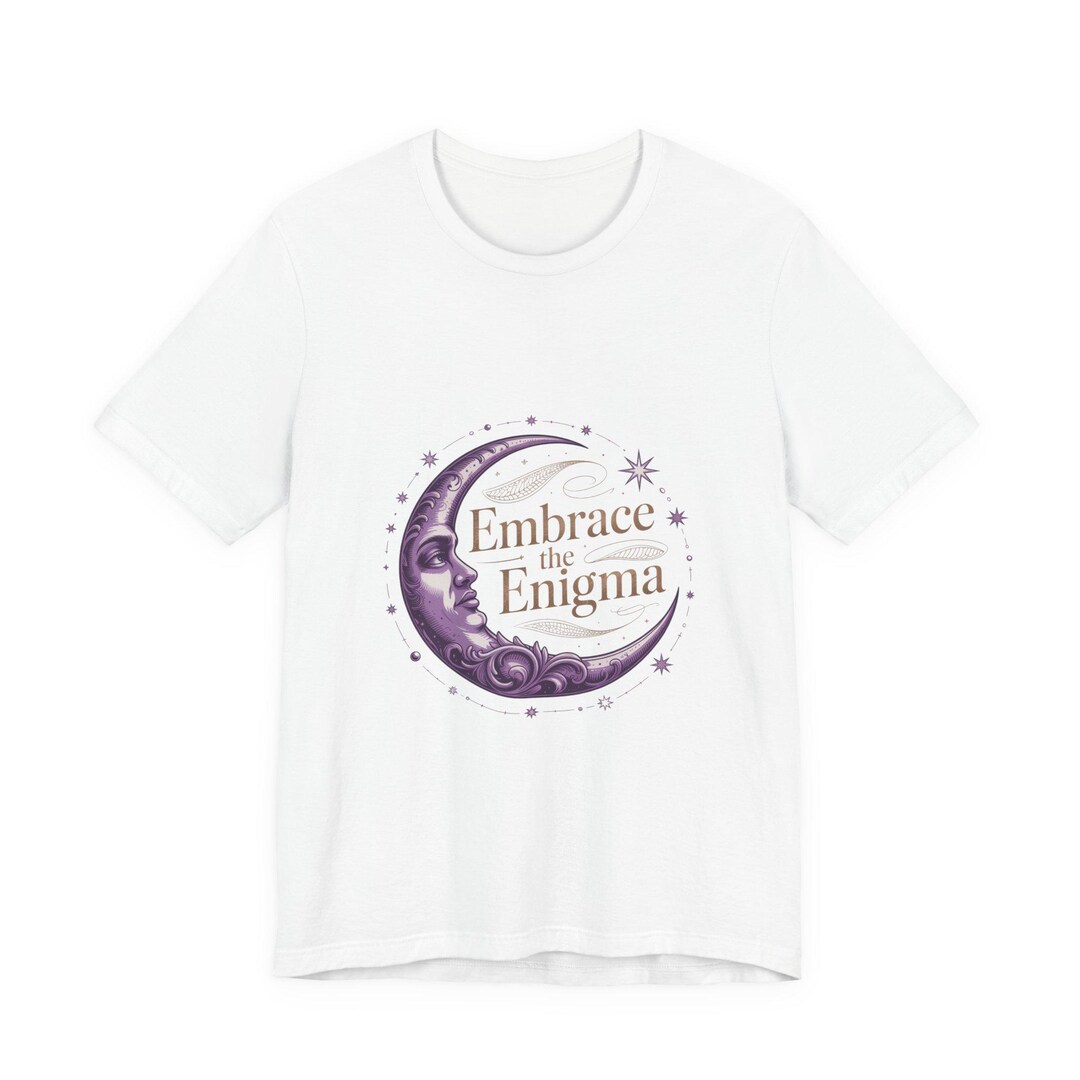 Embrace the Enigma Moon Face Graphic Tee | Mystical Celestial Stars ...