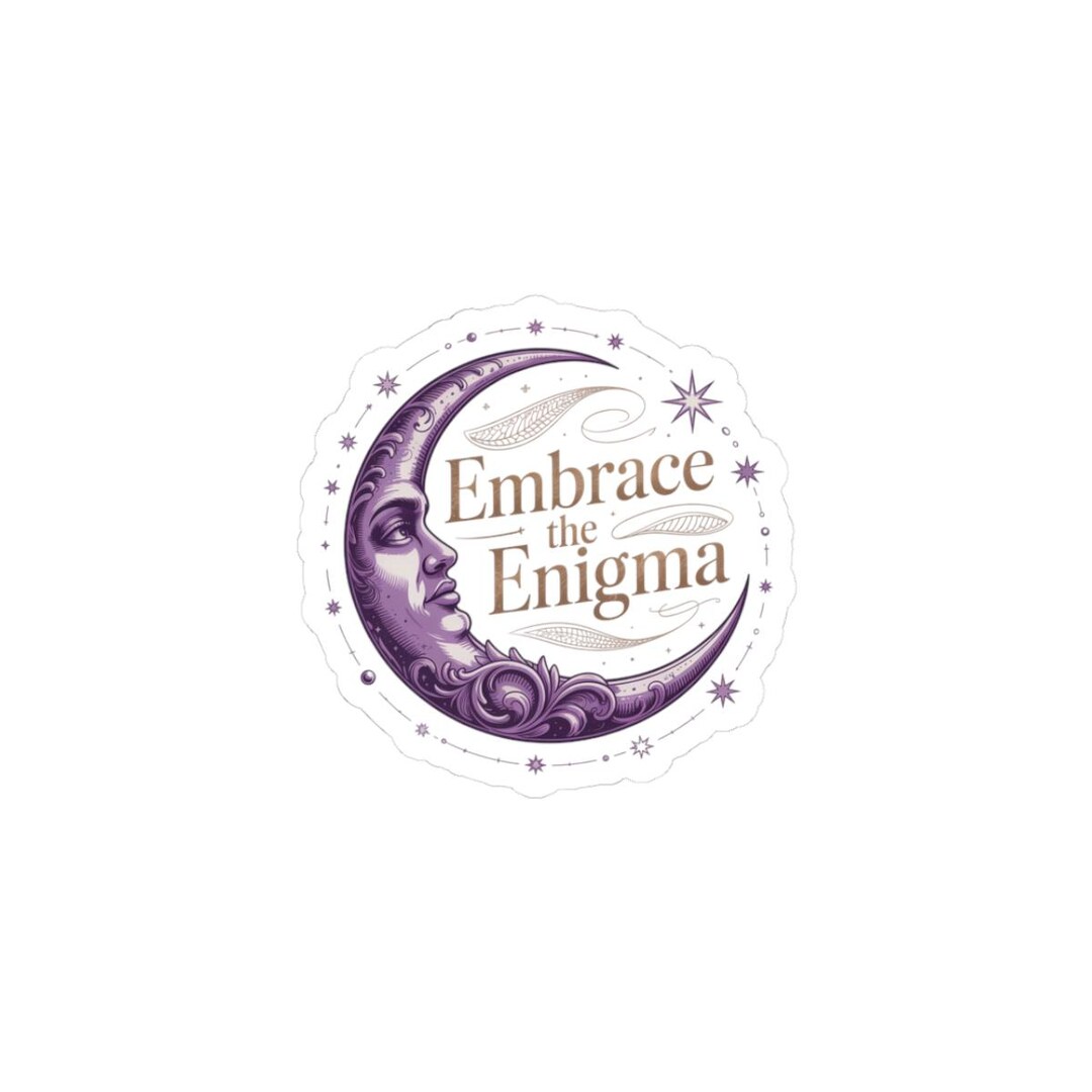 Embrace the Enigma Moon Illustration Kiss-cut Sticker | Celestial ...