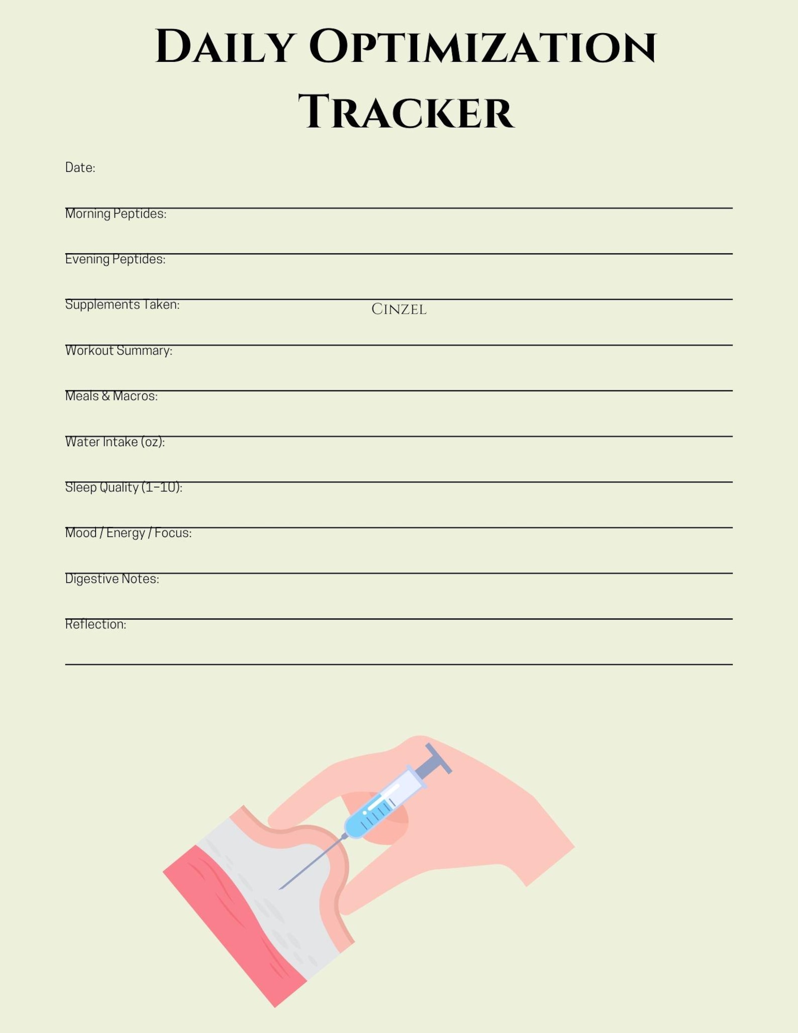 Peptide Journal Log – Printable Peptide Tracker for Peptides and ...
