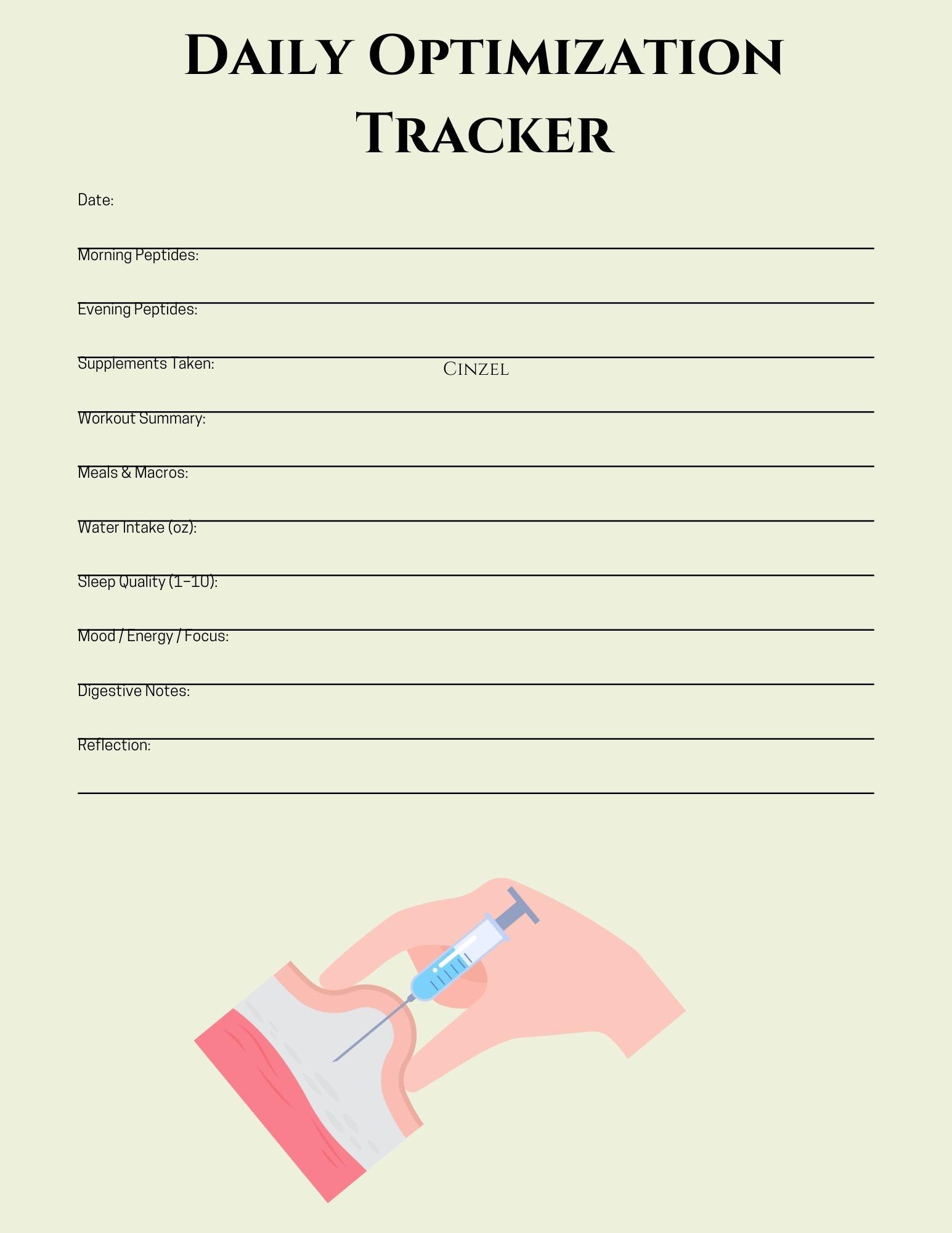 Peptide Journal Log – Printable Peptide Tracker for Peptides and ...