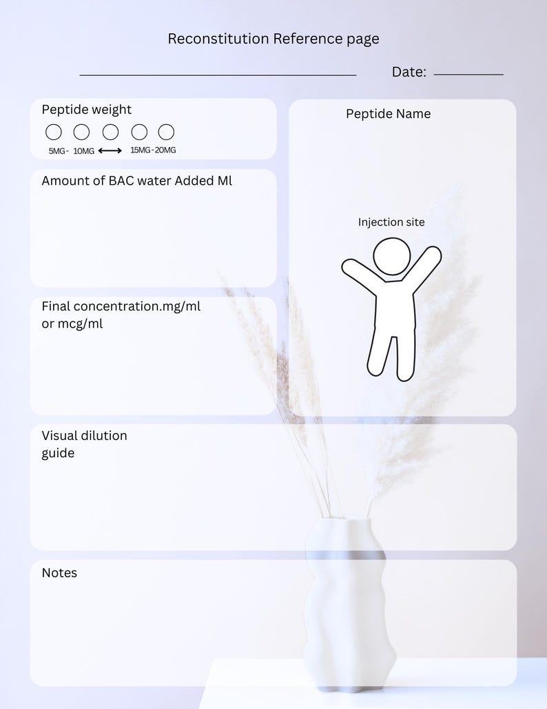 Peptide Journal Tracker: Daily Protocol & Wellness Planner (printable ...