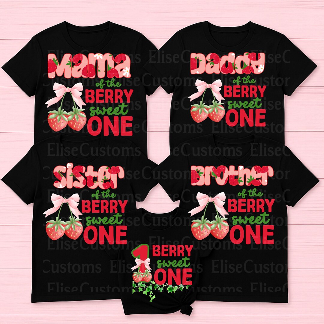 Berry Sweet One Birthday Matching Shirt Set • Family PNG Designs - Etsy