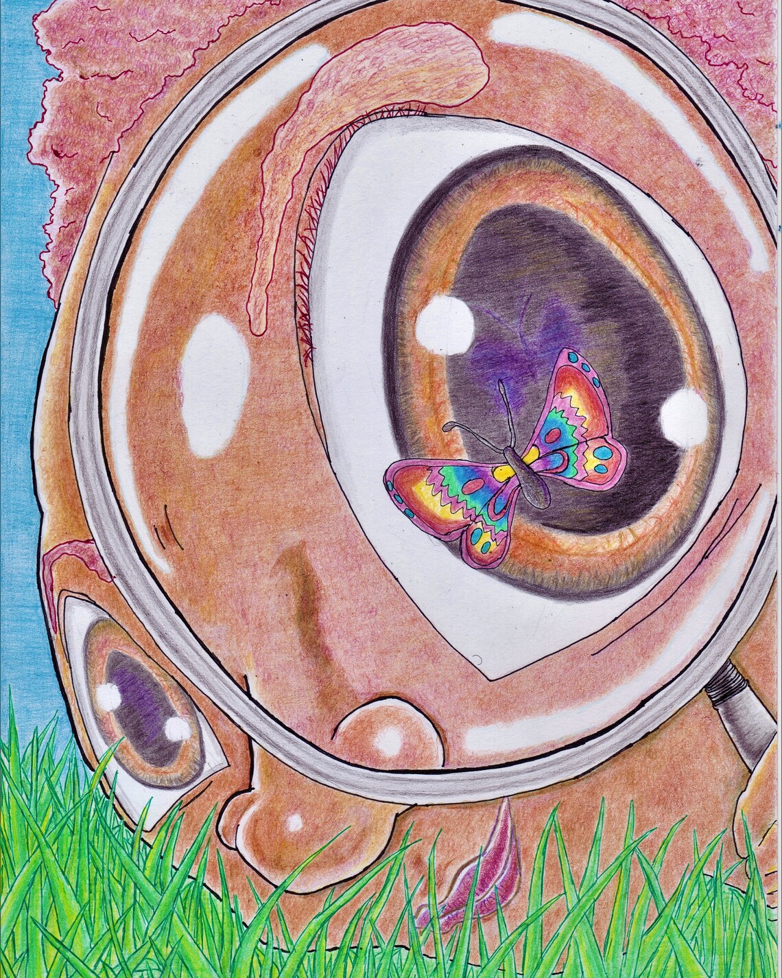 Hand Made Mixed Media Drawing (look in to My Eyes!) - Etsy