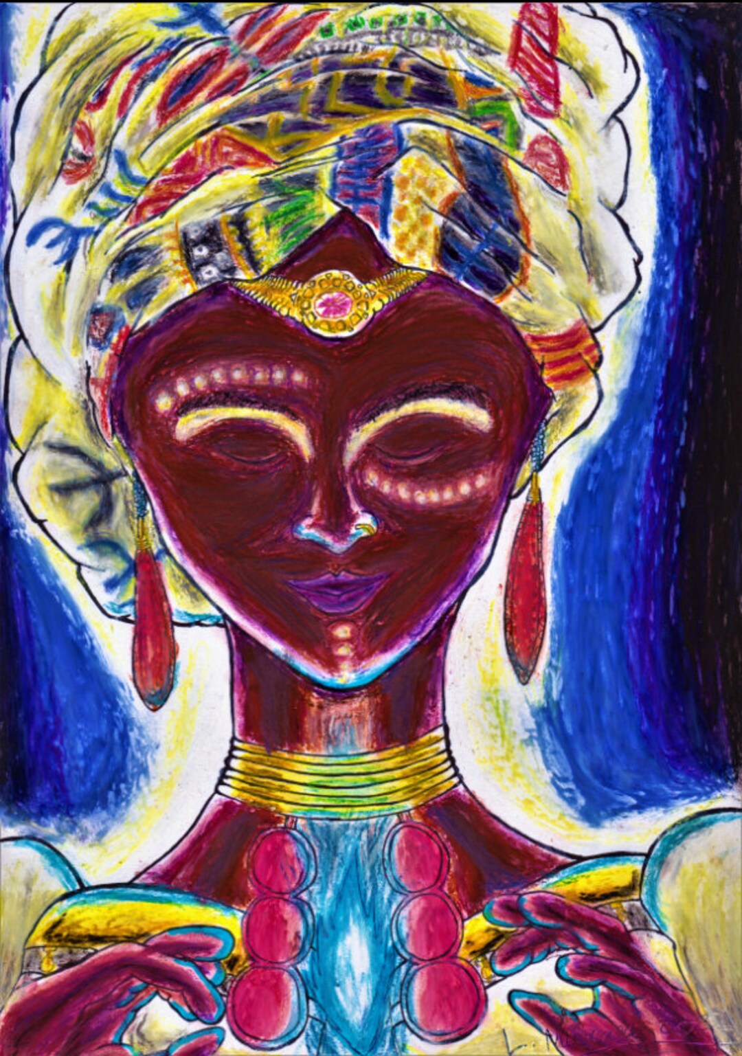 Hand Made Mixed Media Original Drawing (energy Control ) - Etsy