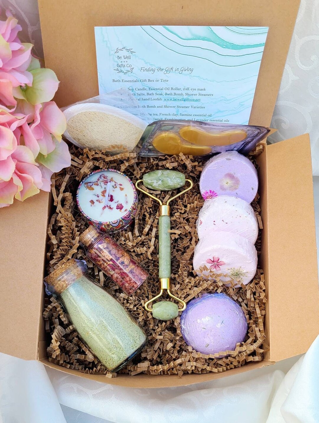 Bath Essentials Spa Gift Set Spa Kit: Selfcare, Bath Salts, Shower ...