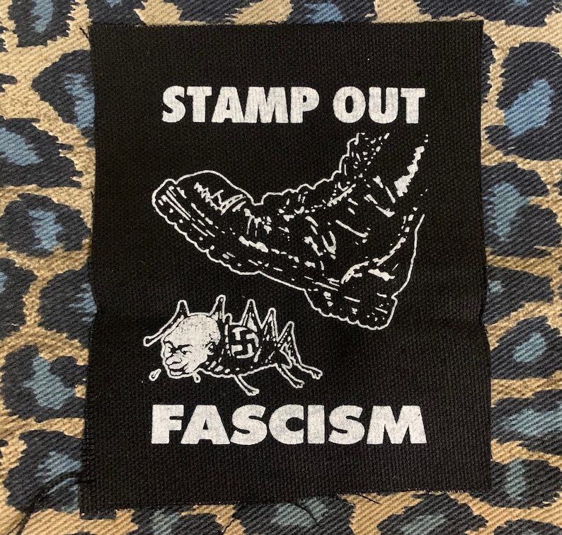 Stamp Out Fascism DIY Patch Punk Ska Crust Leftover Crack Star Hipsters ...