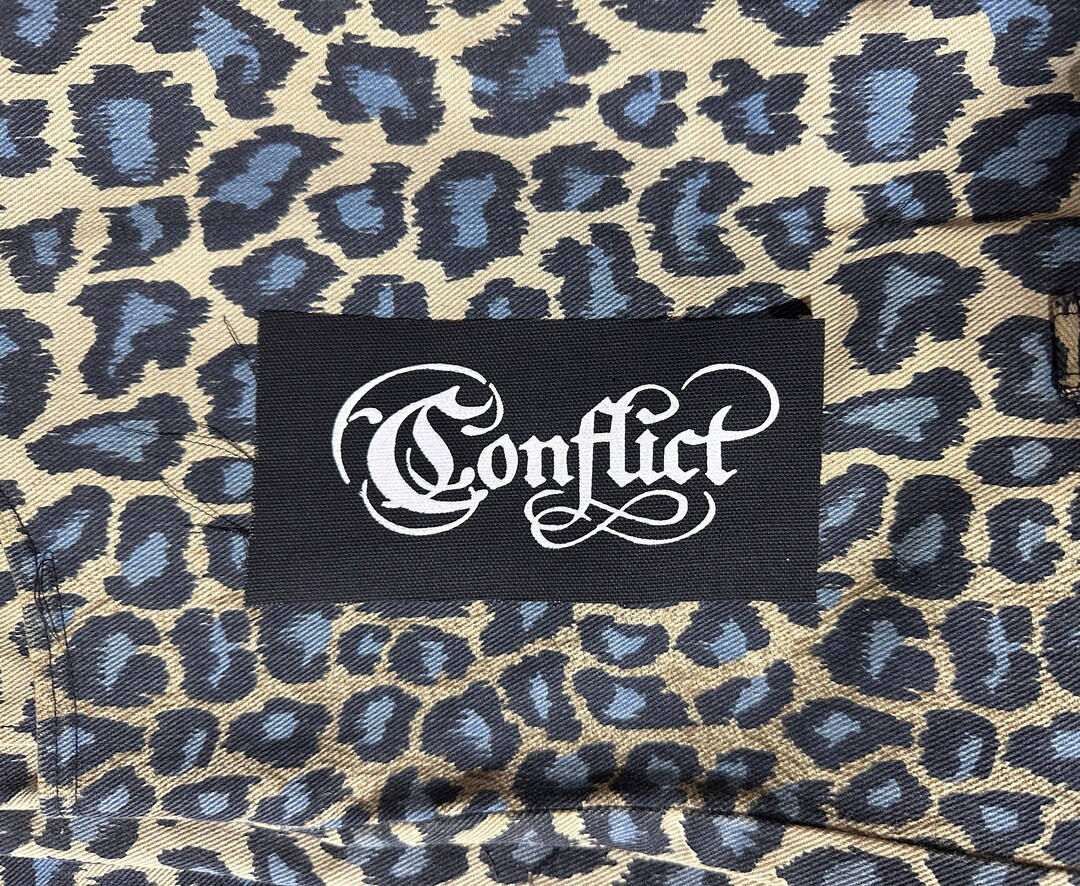 Conflict Logo Diy Patch Punk Crust Crass Black Flag Off Leftover