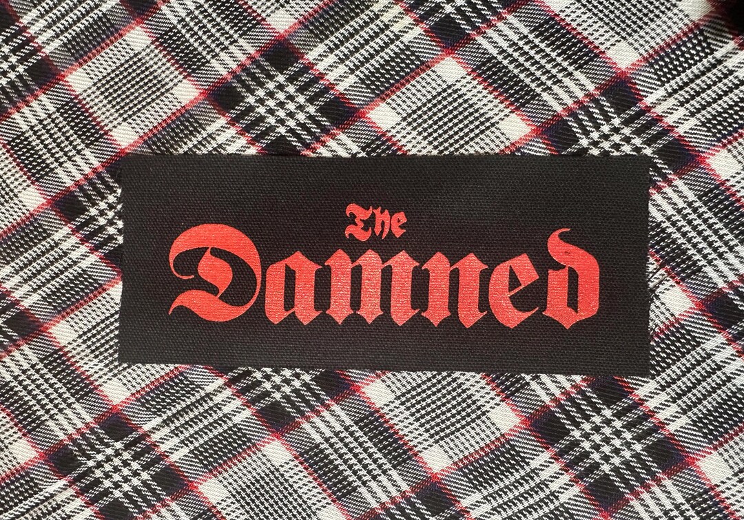 The Damned: Logo DIY Patch- Punk Crust Black Flag Misfits off Choking ...