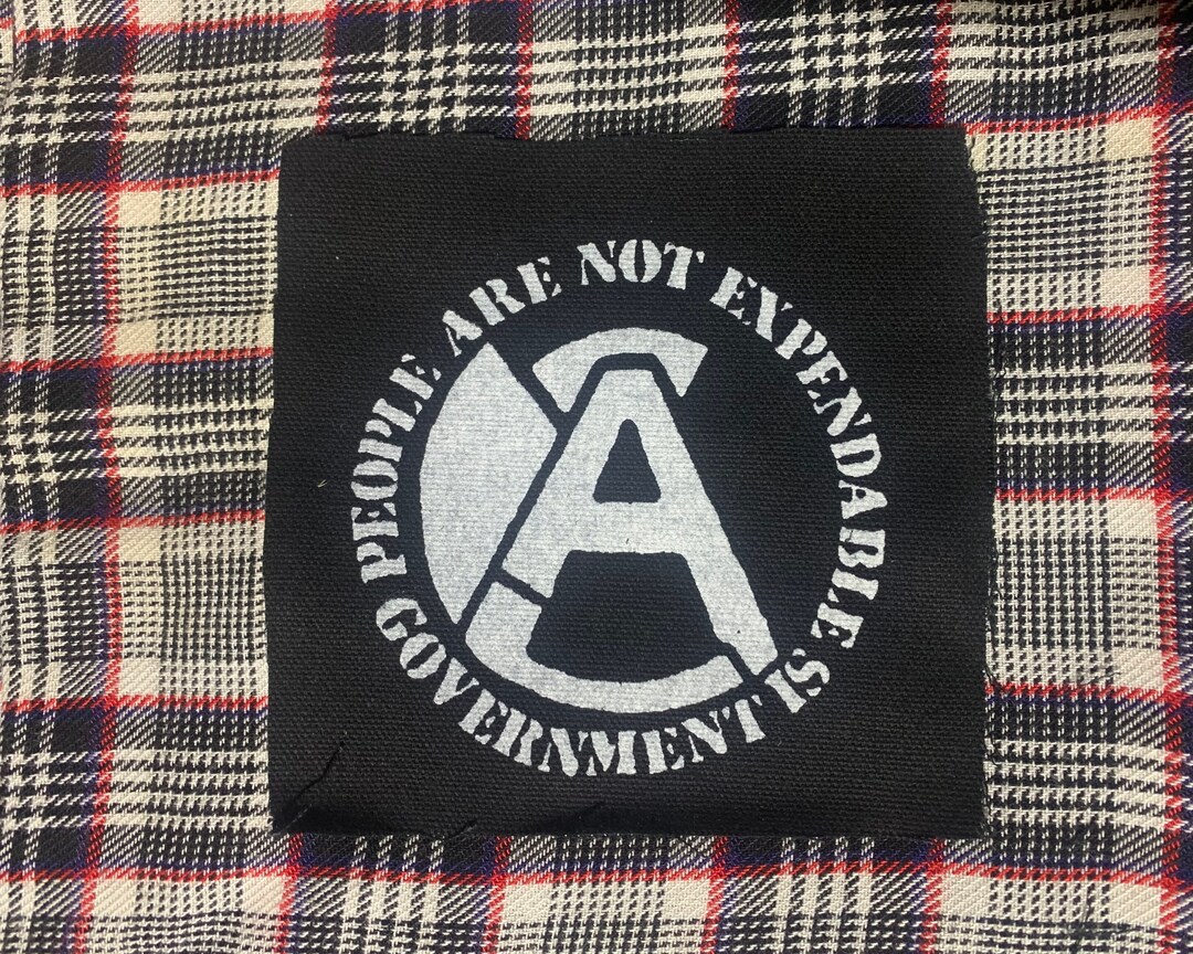 Aus Rotten: People Are Not Expendable DIY Patch- Punk Crust Black Flag ...