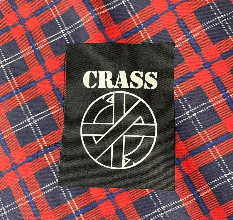 Crass "logo" DIY Patch- Punk Crust Conflict Black Flag off Leftover ...