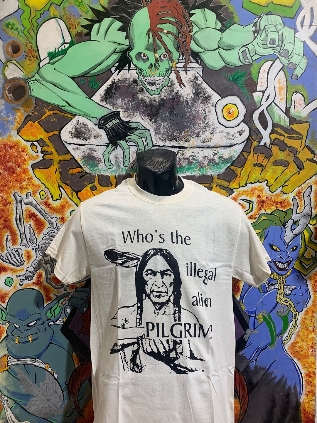 Who's the Illegal Alien Pilgrim? Shirt Native American Punk AIM - Etsy