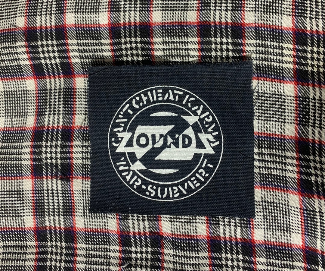 Zounds: Can't Cheat Karma DIY Patch- Punk Crust Black Flag Leftover ...