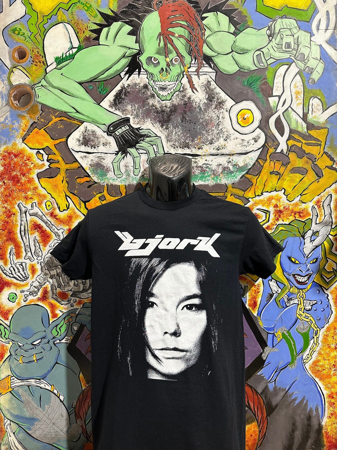 Bjork "face" Shirt the Sugarcubes, Arca, Grimes, Electronic New Wave ...