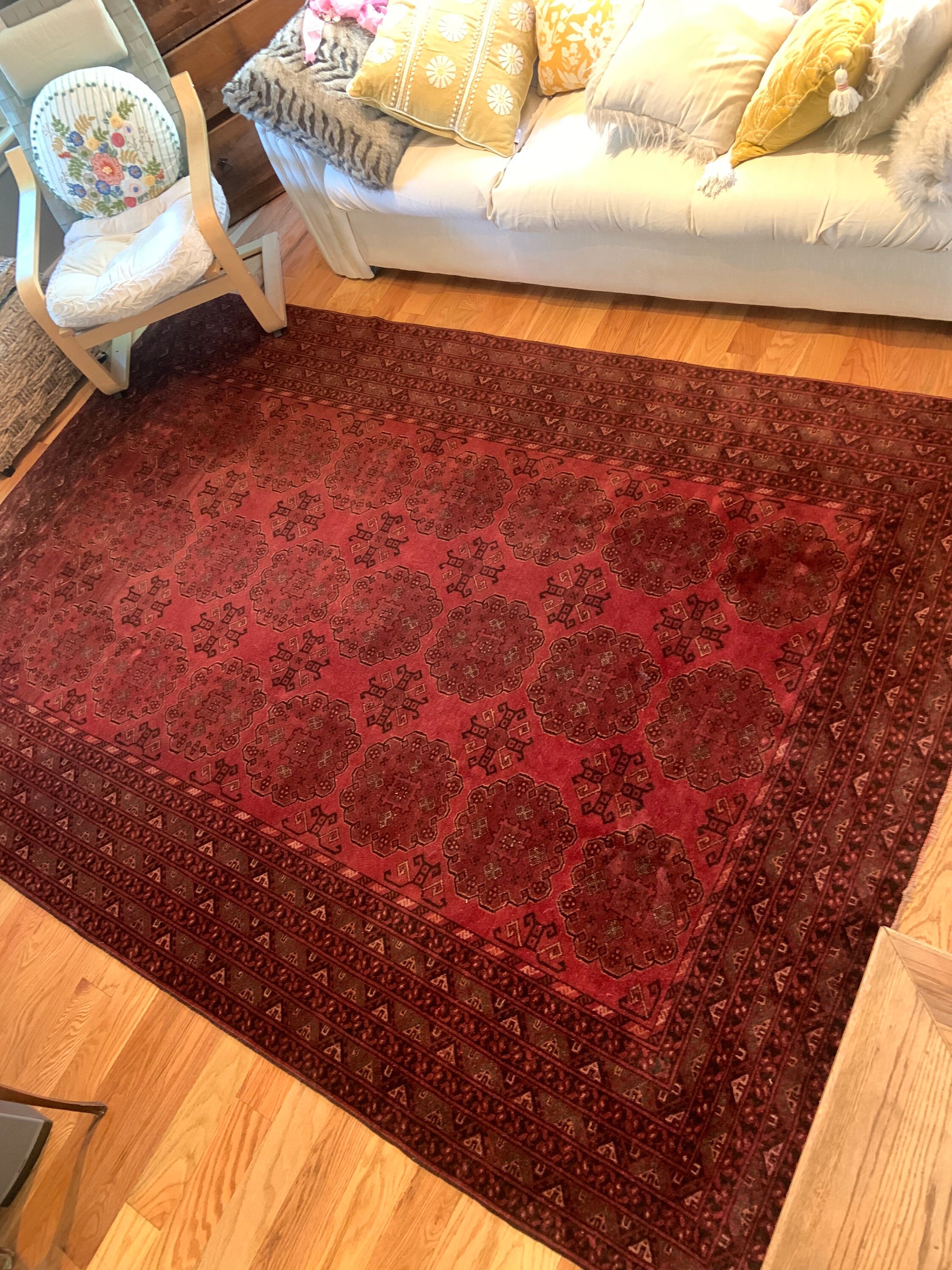 Vintage Turkoman Pathnoosegul 9.8x6.7 Ft 100% Hand Made Rug in Very ...