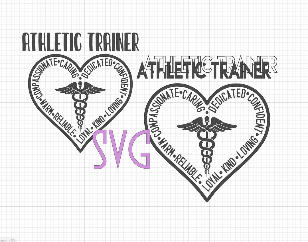 Athletic Trainer Over Inspirational Heart SVG/PNG Bundle - Etsy