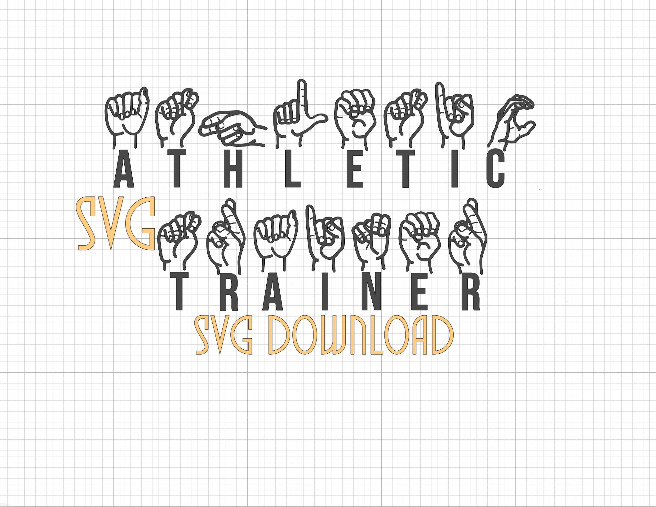 ASL Athletic Trainer SVG Instant Download - Etsy