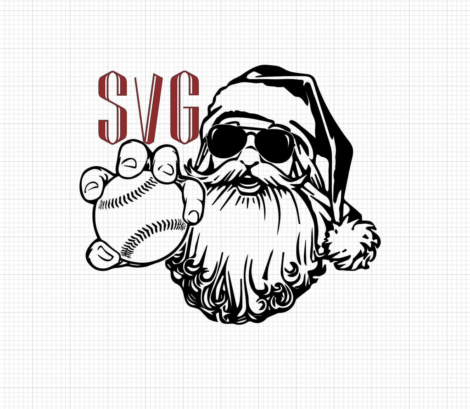 Softball/baseball Santa SVG and PNG Digital Download - Etsy