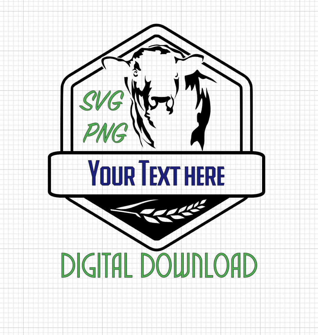 Farm Logo Template With Cow SVG & PNG Digital Download Bundle - Etsy