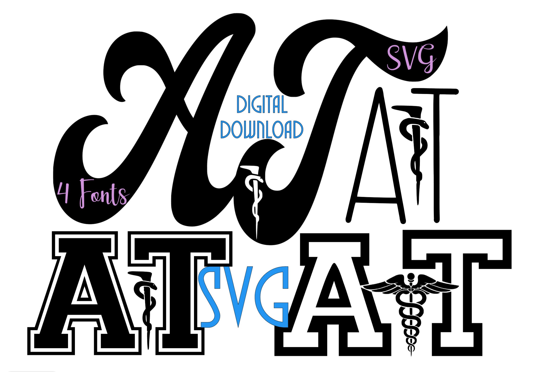 AT With Medical Symbol SVG/PNG Digital Download Bundle - Etsy