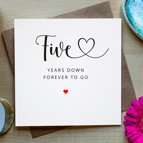 Five Year Anniversary Card - Etsy