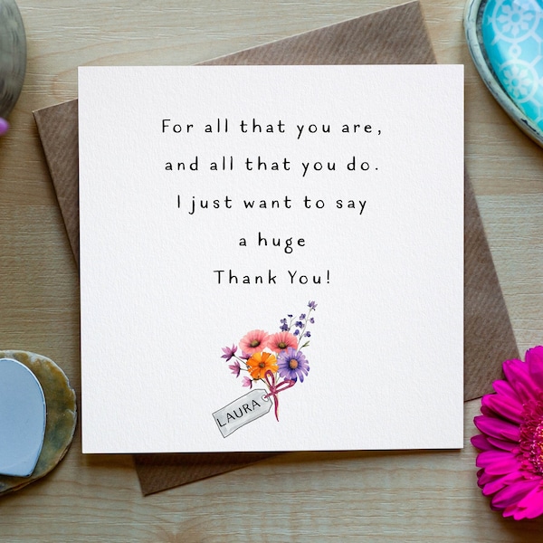 Sentimental Thank You Card - Etsy
