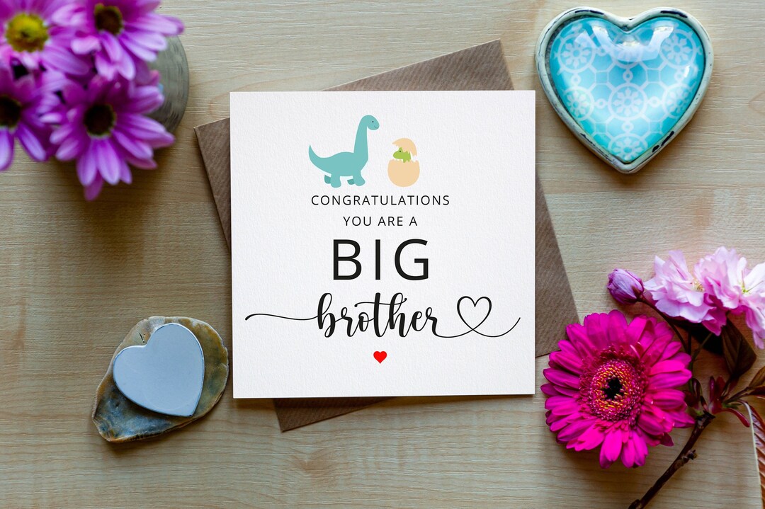 New Big Brother Card, Brother Cards - Baby Sister Card - Baby Brother ...
