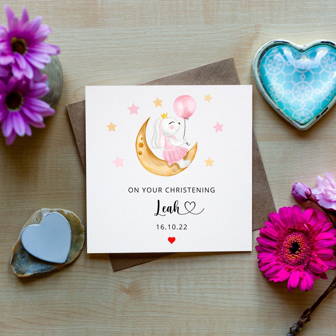 Cute Christening Card for Daughter, Granddaughter Christening Day Card ...