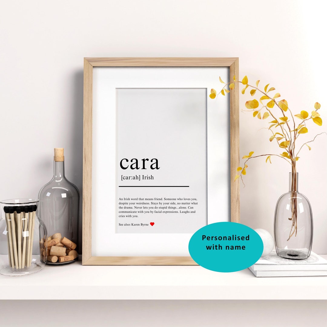 Cara/friend Definition Print, Irish Print, Irish Home Decor, Ireland ...