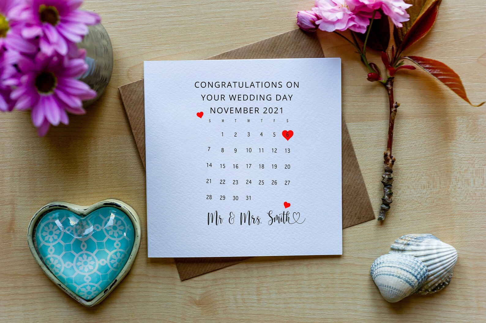 Personalised Wedding Card Wedding Calendar Card - Etsy