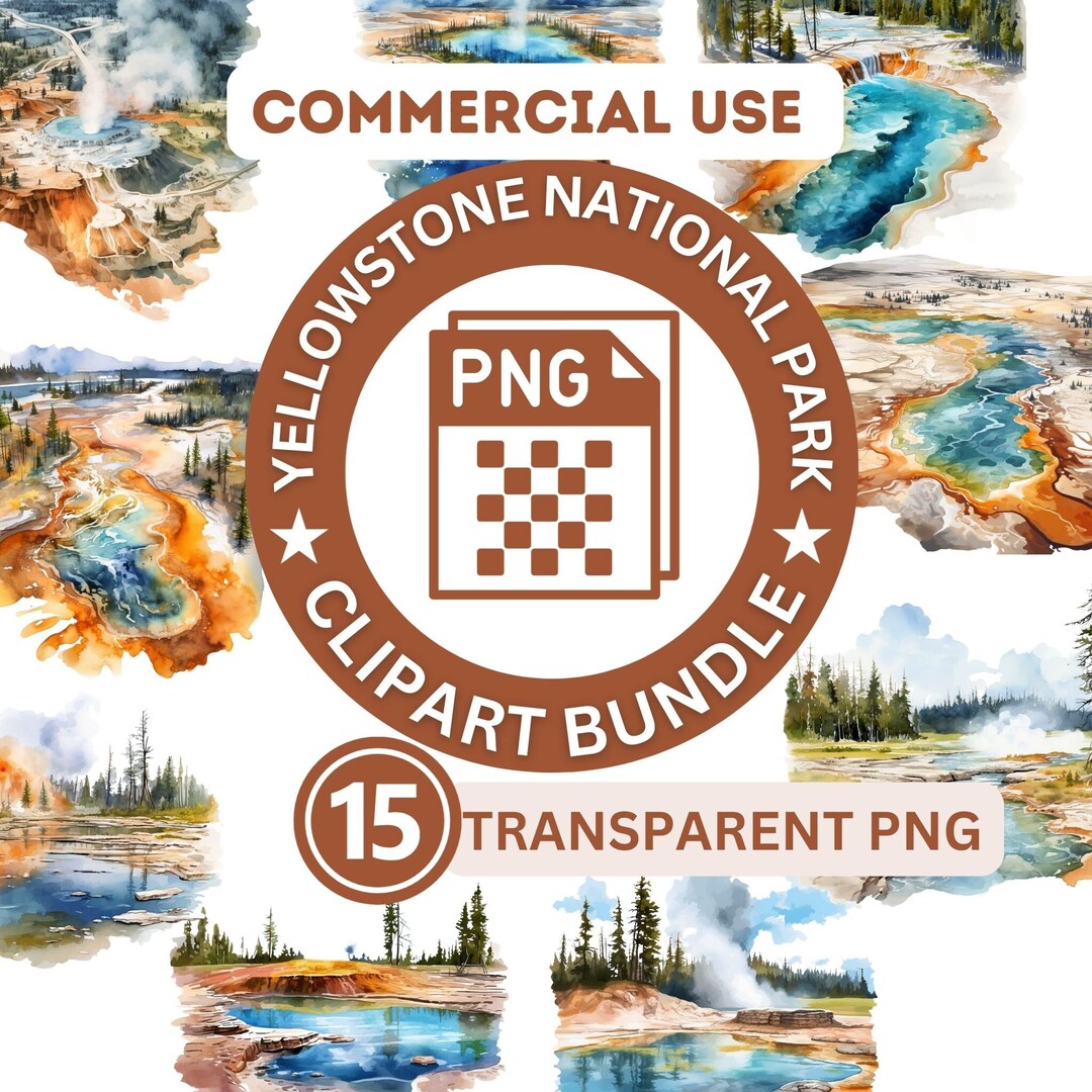 Yellowstone National Park Transparent Background PNG Digital Instant ...