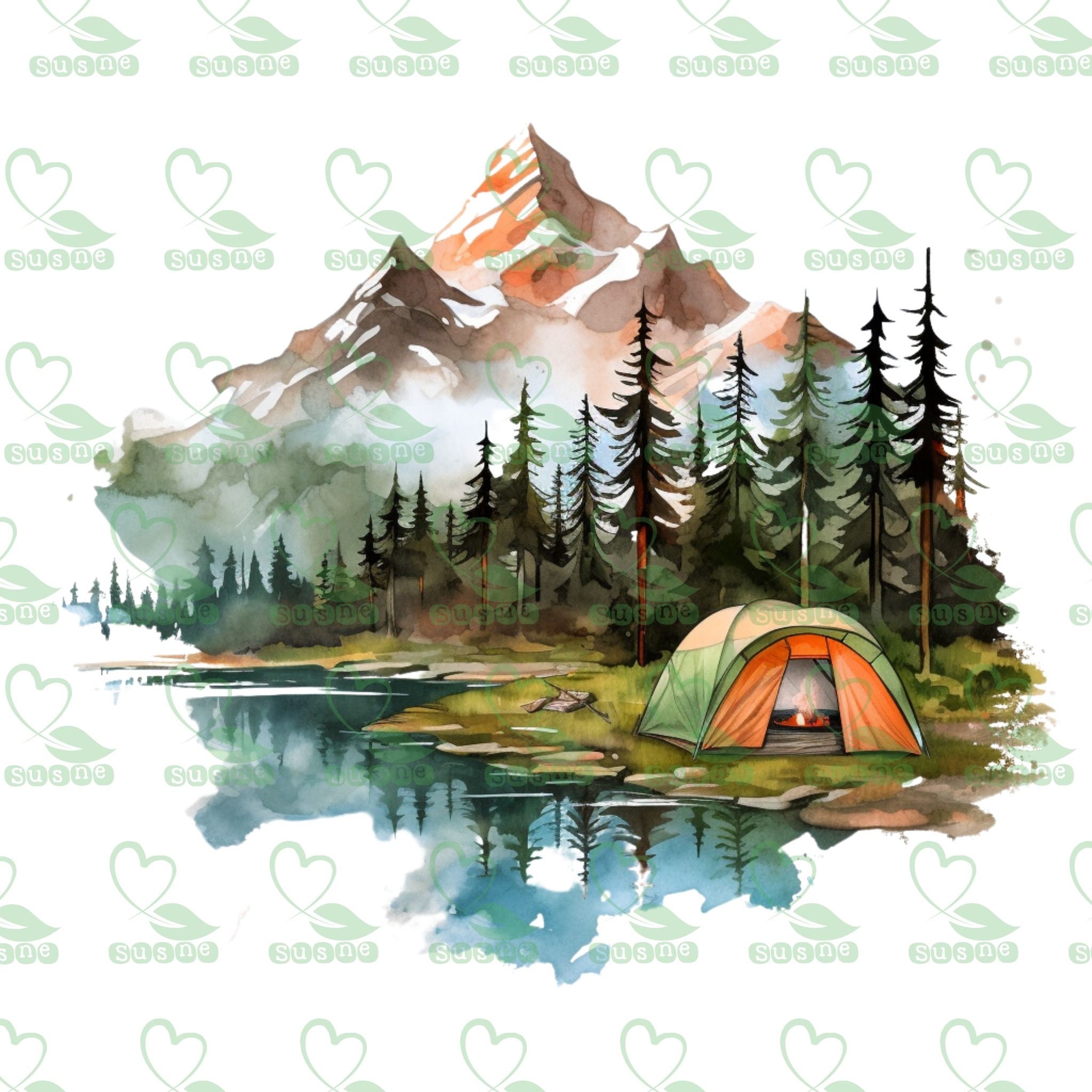 BANFF National Park Camping Transparent Background PNG Digital Instant ...