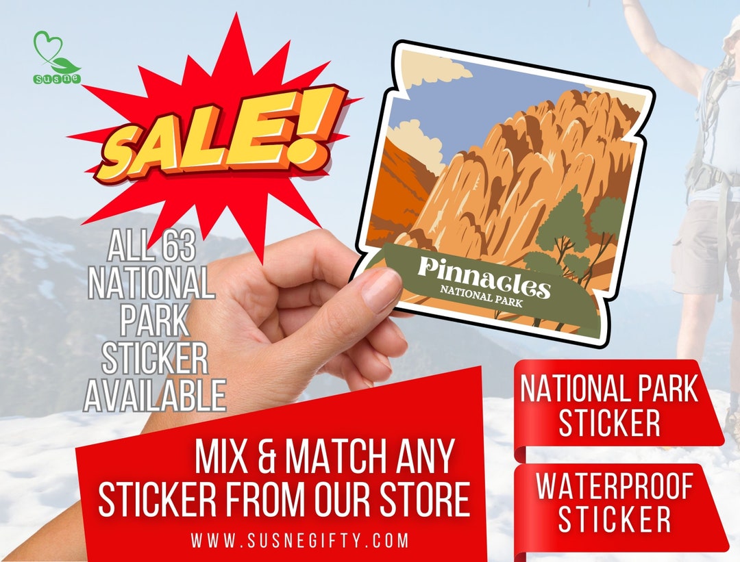 Pinnacles National Park Stickers, WPA National Parks Waterproof Vinyl ...