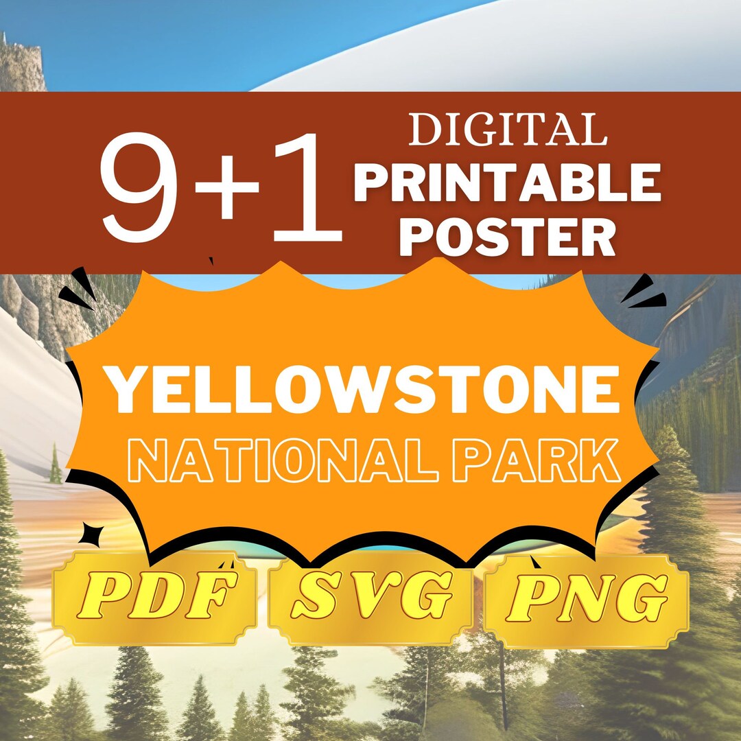 Yellowstone SVG Png Pdf, Cartel del Parque Nacional WPA para impresión ...
