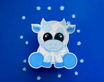 Blueberry Cow Sticker - Etsy