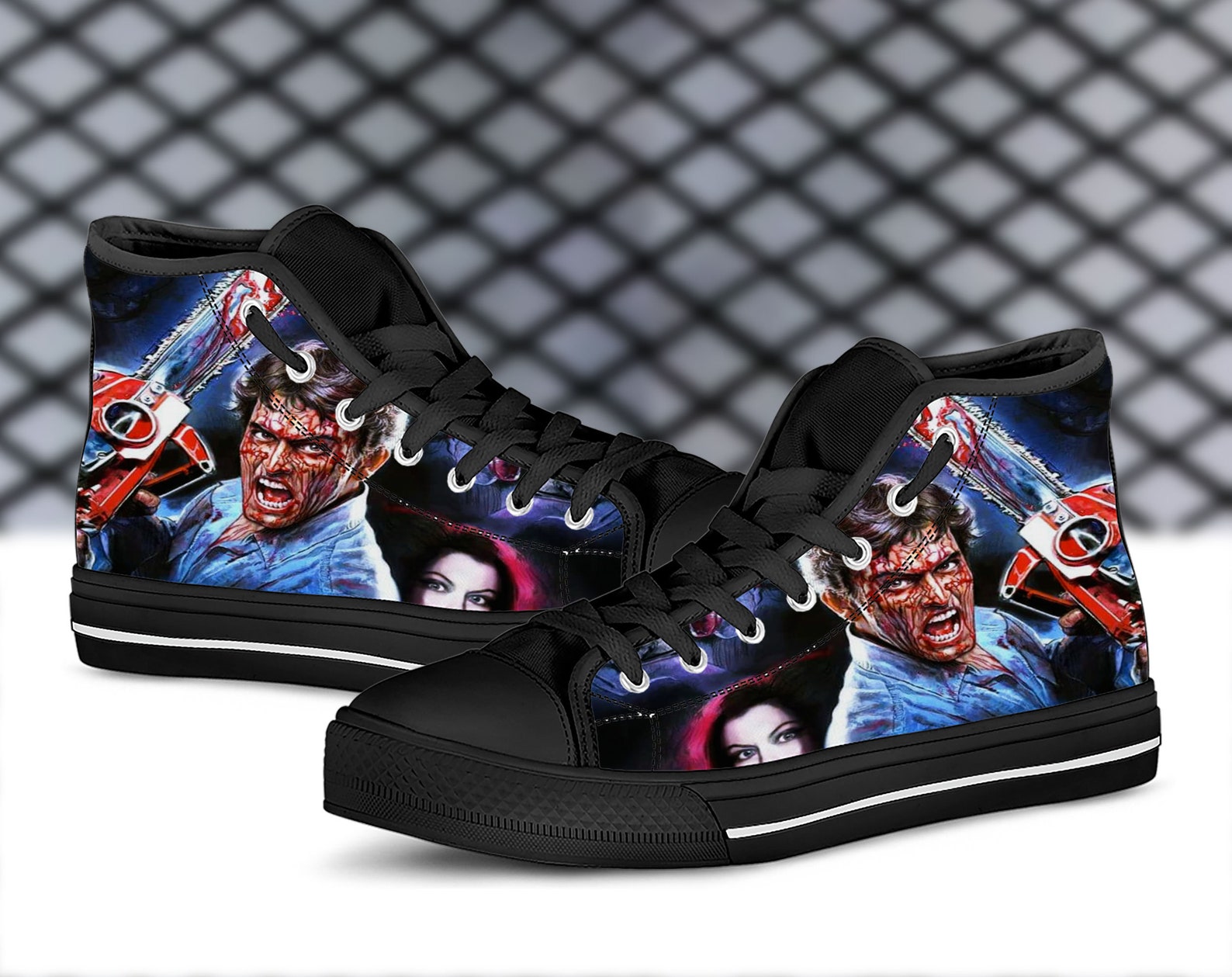 The Evil Dead Hi Top Chaussures Ash Darkness Custom Shoes | Etsy