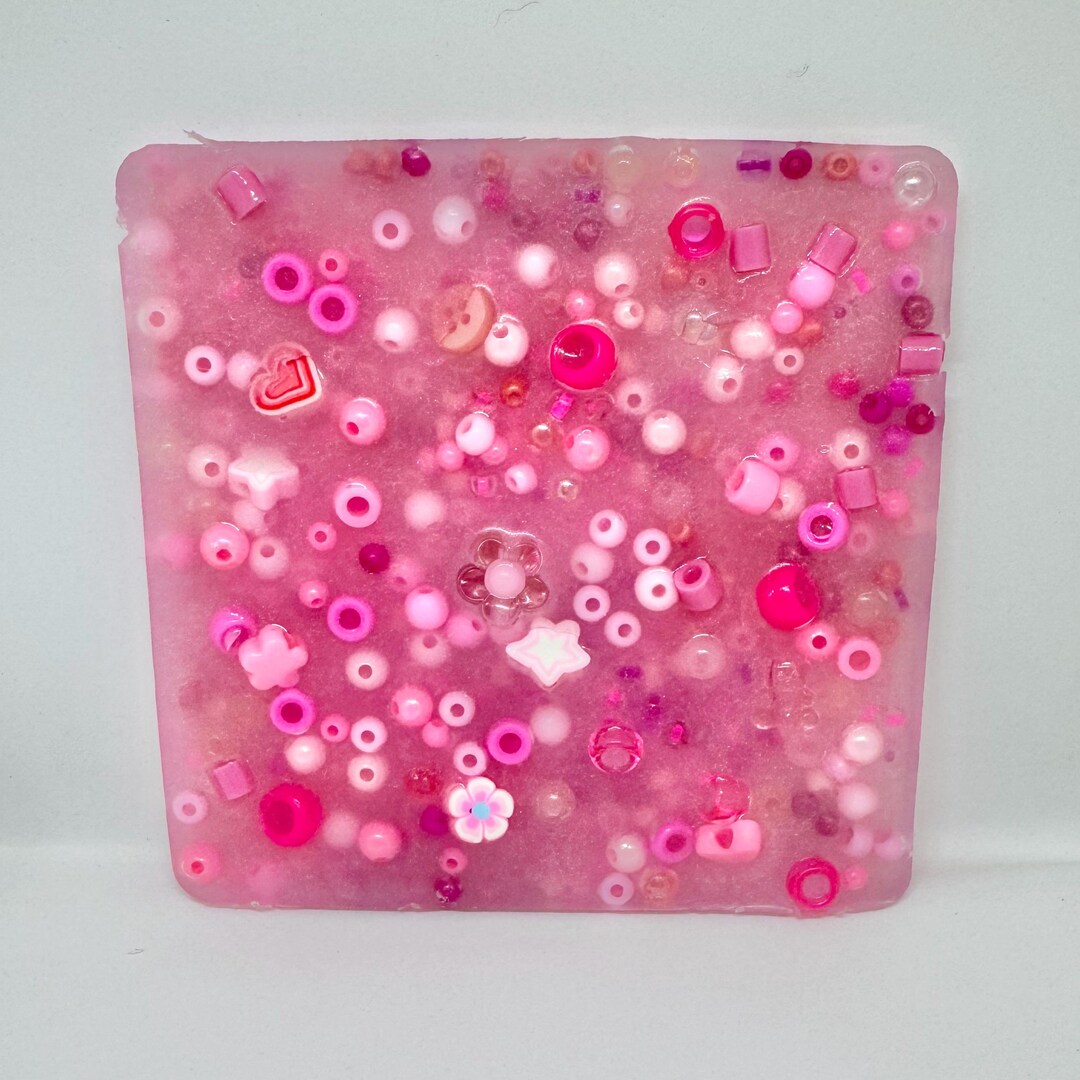 Square Picky Pad - Colored Silicone - Pink - Fidget Toy - Solid Color ...