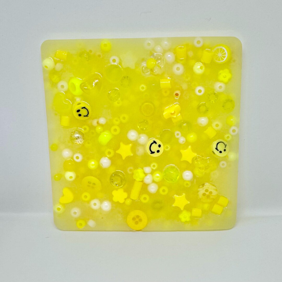 Square Picky Pad - Colored Silicone - Yellow - Fidget Toy - Solid Color ...