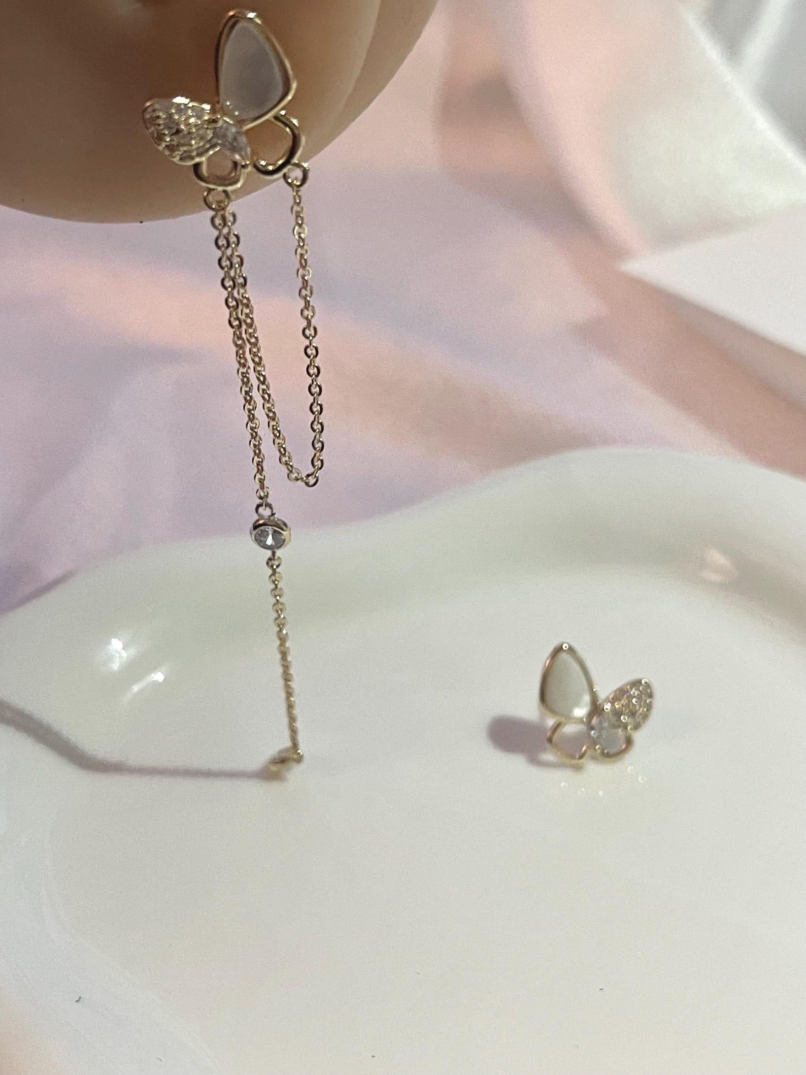 Asymmetric Butterfly Chandelier Earring - Etsy