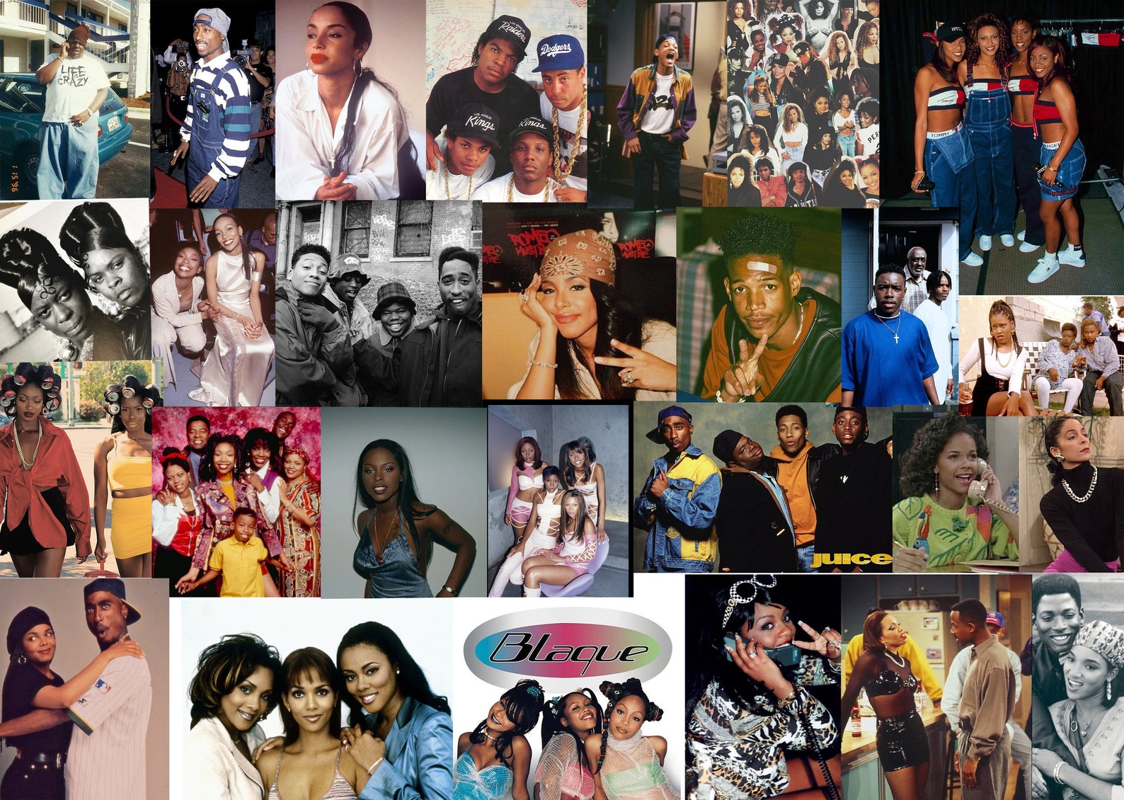 90's Aesthetic Photo Wall Collage Kit Black Musicians | Etsy
