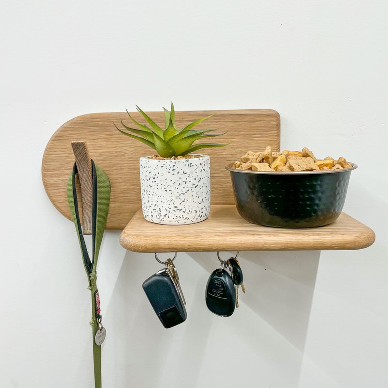 Floating Shelf With Hooks - Etsy