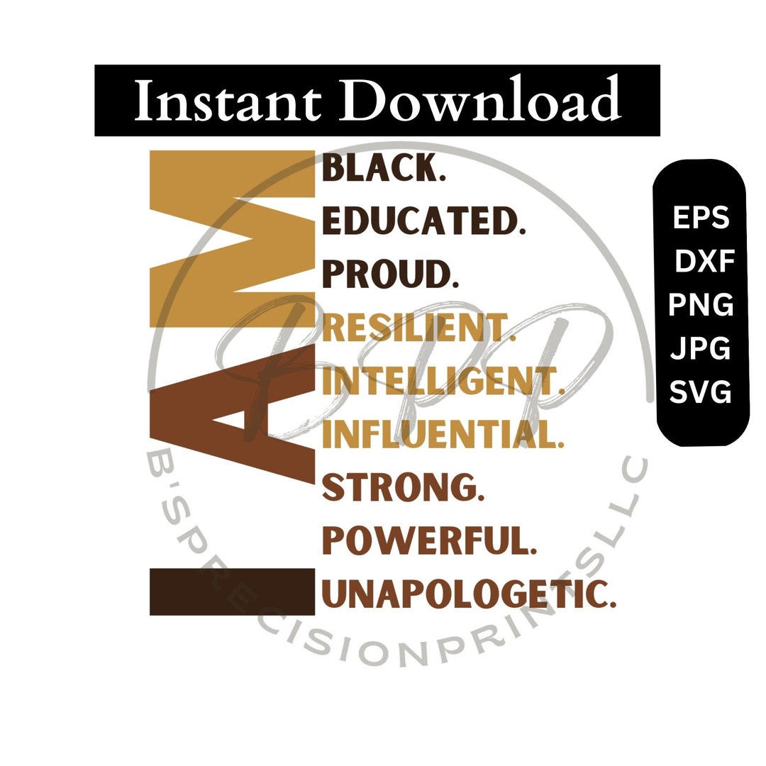 I AM BLACK. Digital Design | Instant Download | Black History Design ...