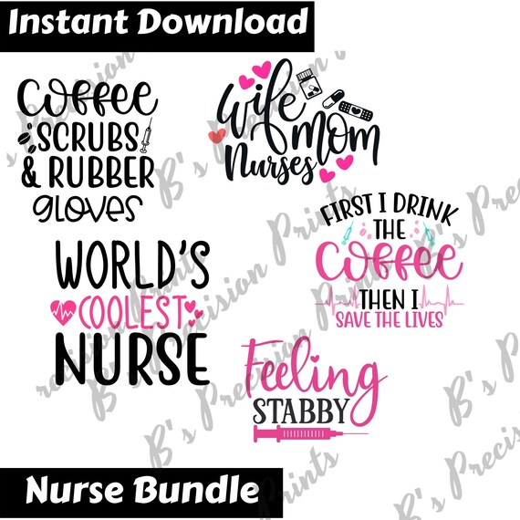Nurse design bundle. svg png dfx eps Instant Download | Etsy