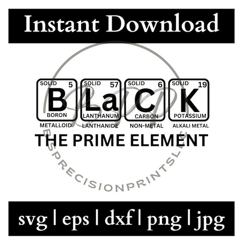BLACK Prime Elements Instant Download Black History Digital Designs ...