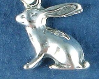Sterling Silver Rabbit Charm CH132 Movable Rabbit in Basket - Etsy