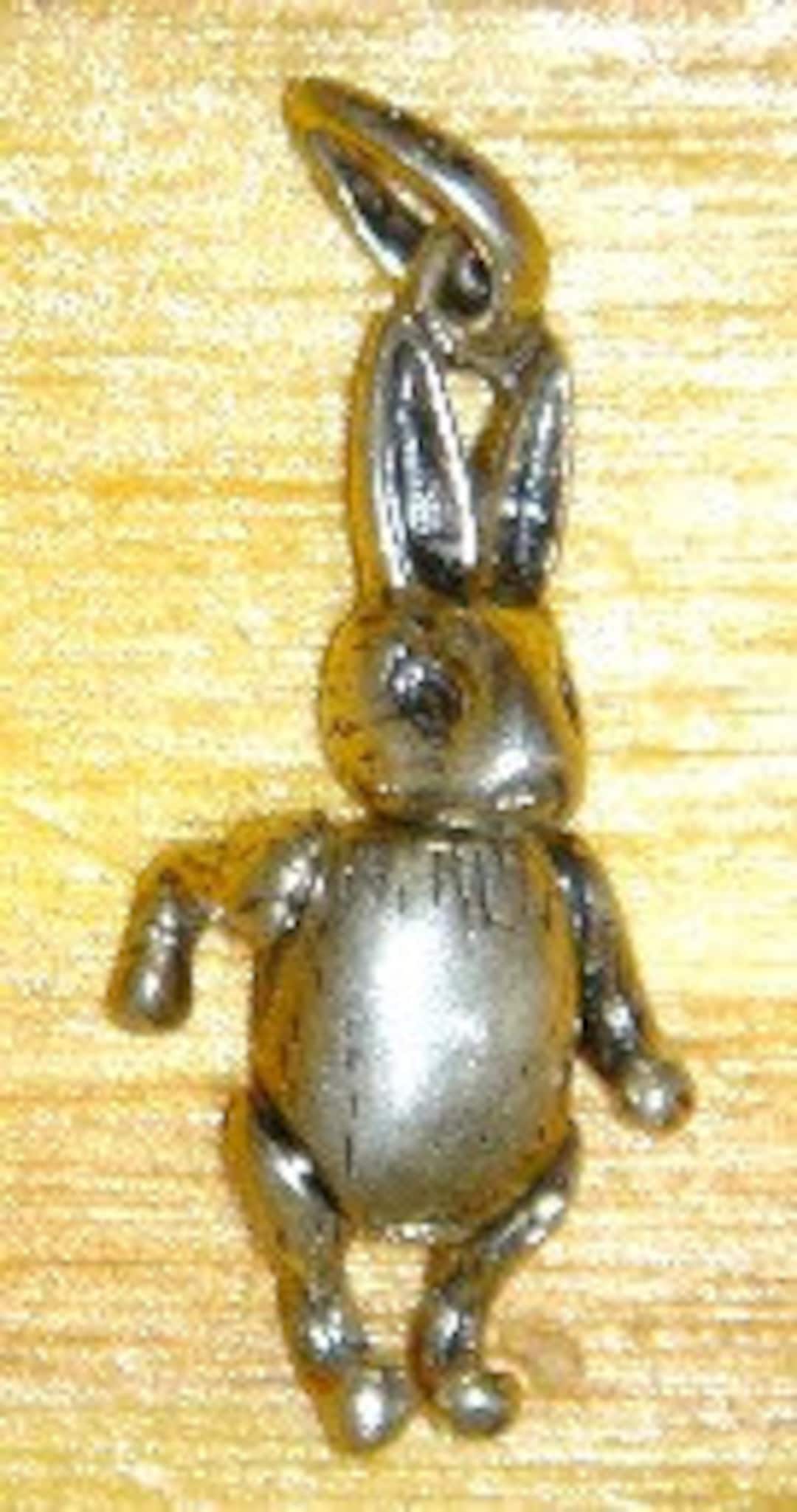 Sterling Silver Rabbit Charm CH129 Movable Rabbit - Etsy