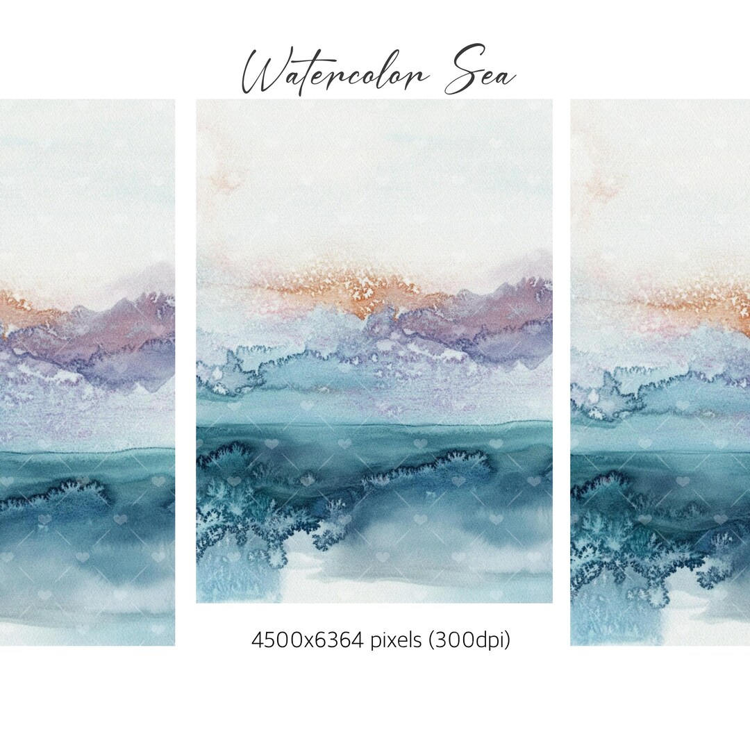 Sea Watercolor Background Clipart Blue Abstract Background Watercolor ...
